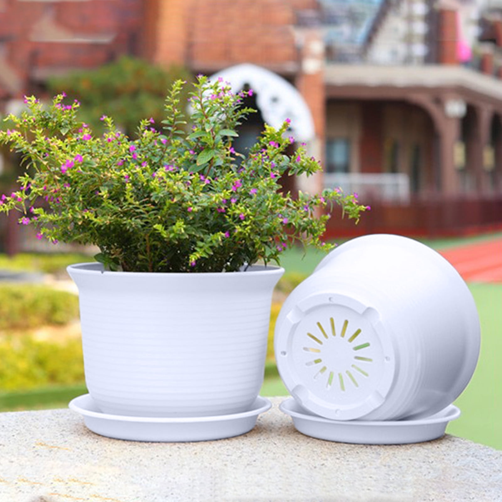 EDHITNR Thickened Plastic Pot, High Quality Indoor Outdoor Flower Pot ...