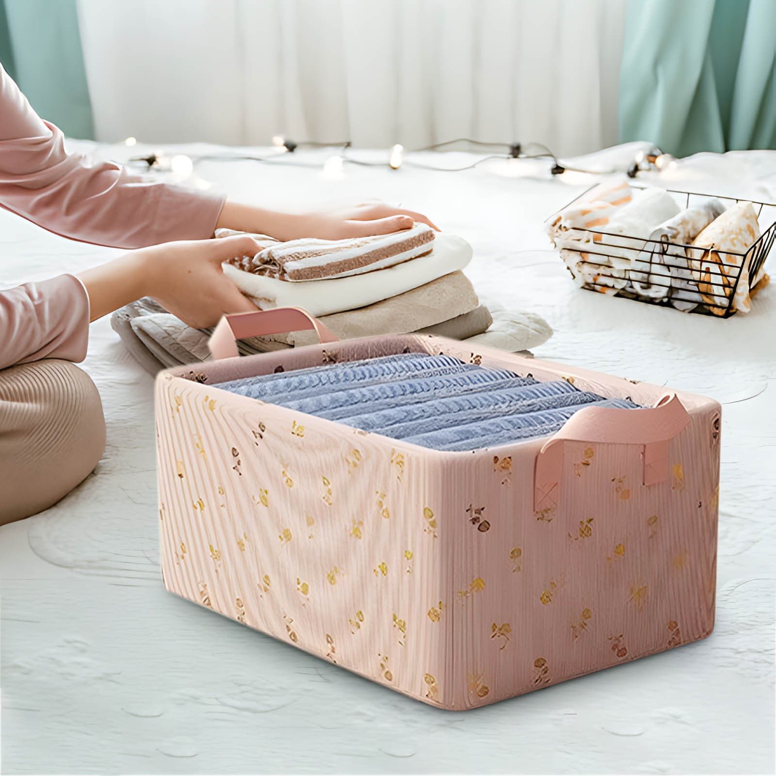 EDHITNR Under Bed Storage Containers Clothes Storage Box Bronzing ...