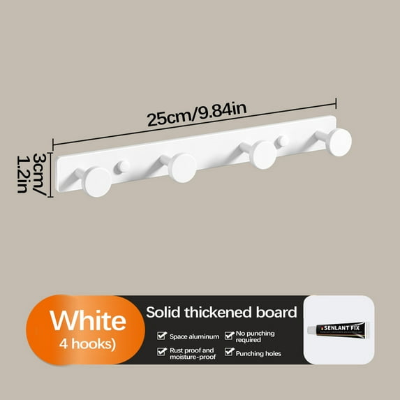 EDHITNR Wall Mounted Coat Hooks, No Drill Adhesive Hooks for Entryway ...