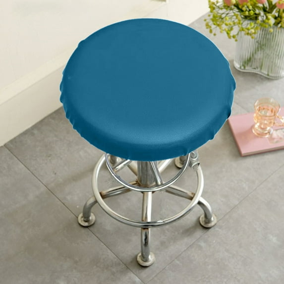 EDHITNR Waterproof Leather Bar Stool Cover, Non-Slip Round Seat Cover ...