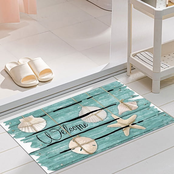 EDHITNR Welcome Doormat Home Carpet Decor HD Print Flannel Soft Living ...