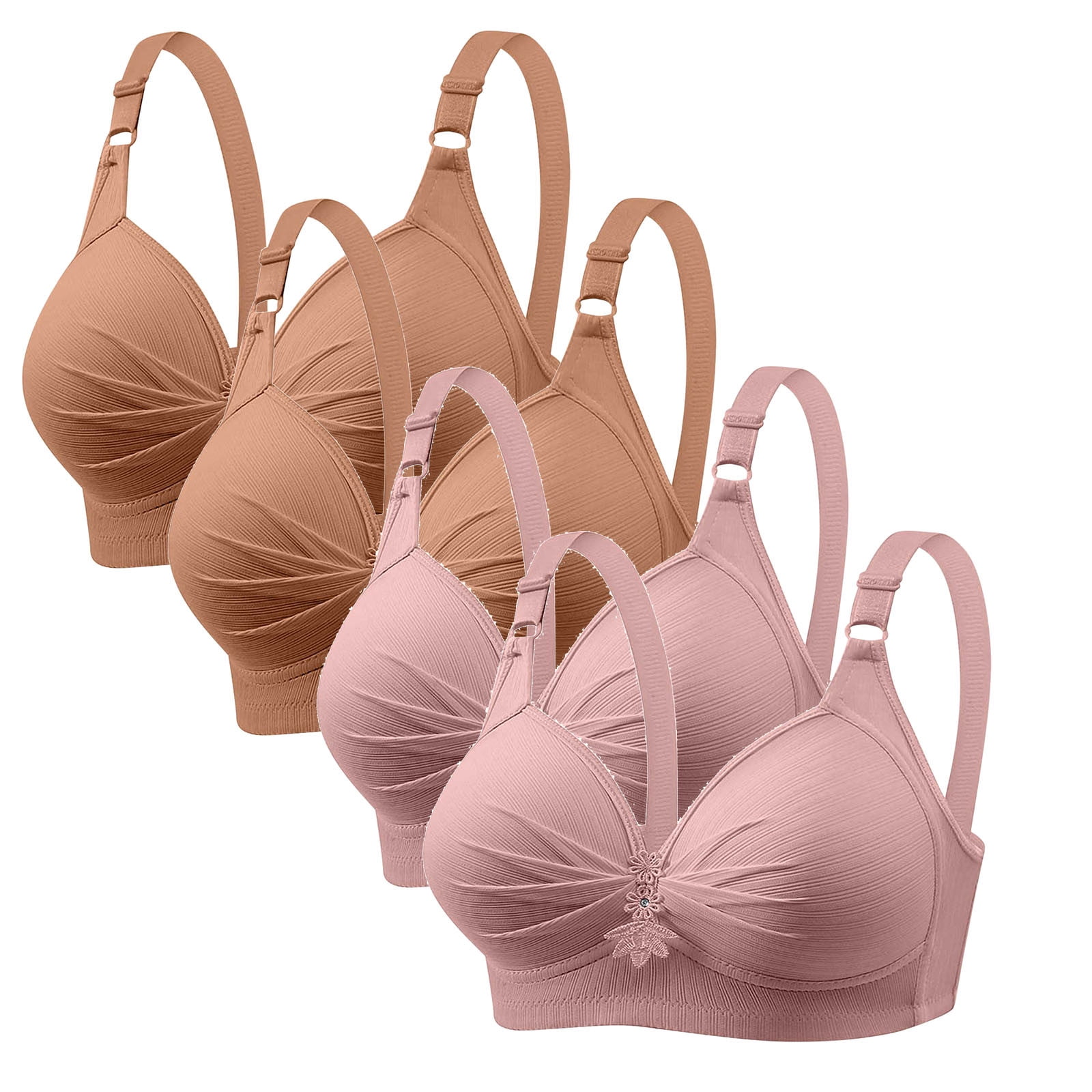 EDHITNR Women Bars Clearance 4PC Bra For Women, Comfy Bras For Women, Woman's Printing Gathered ...