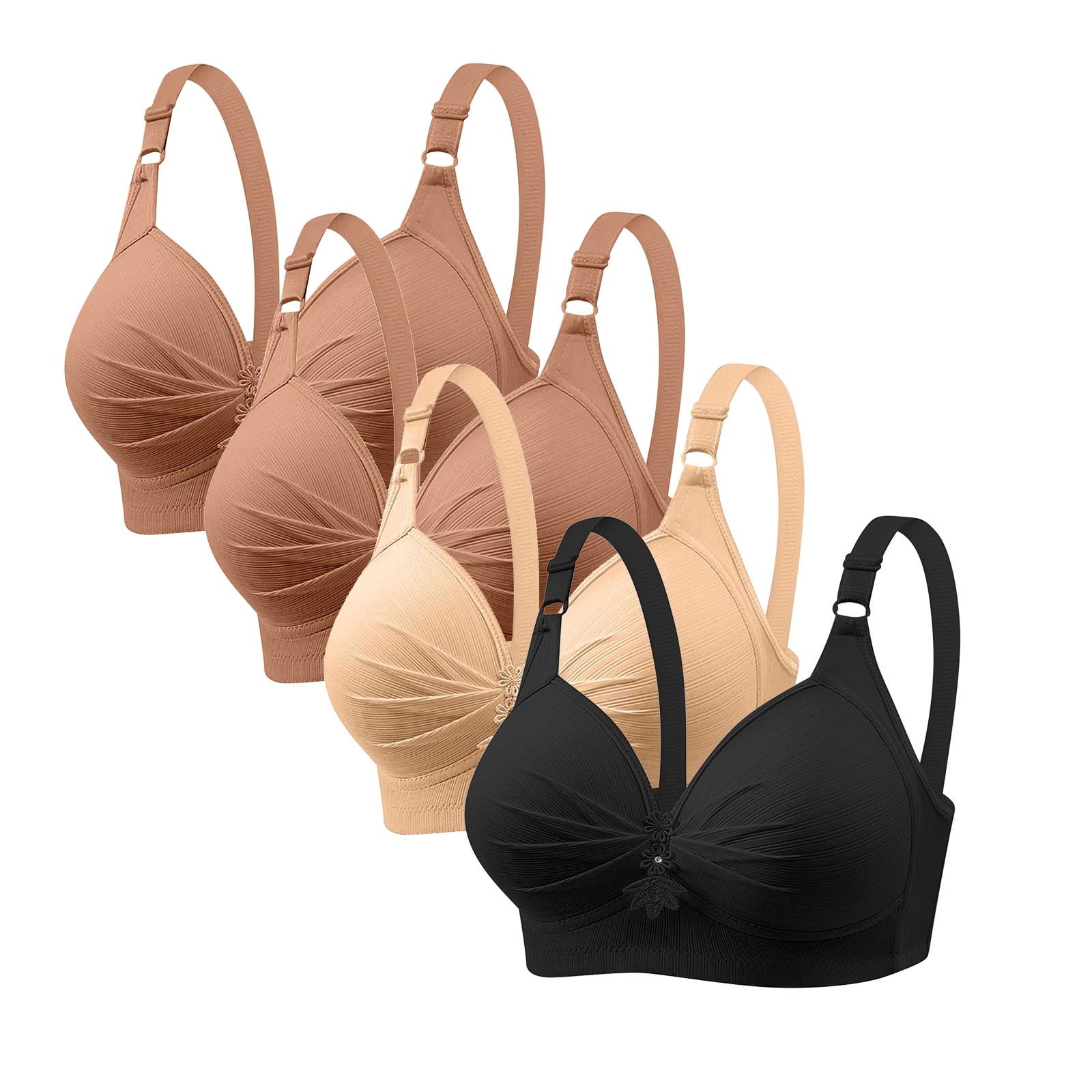 EDHITNR Women Bars 4PC Bra For Women, Comfy Bras For Women, Woman's ...