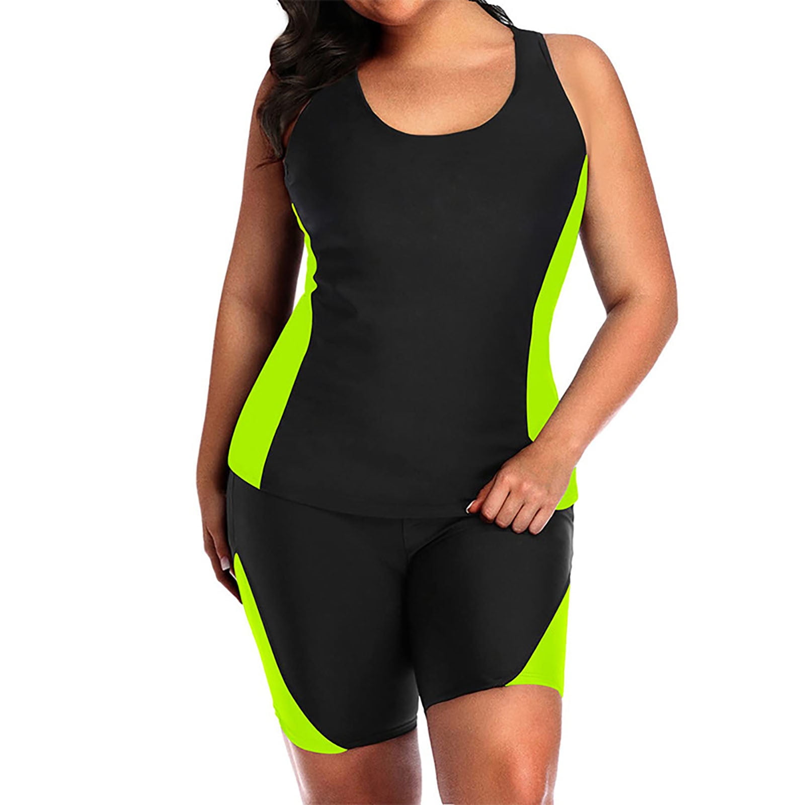 XWSHYW Women's Swimsuits Oversize Sports Swimwear Conservative Panel ...