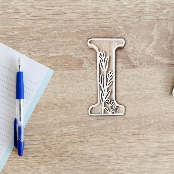 EDHITNR Wood Flower Carved Letter Decor, Handcrafted Wooden Wall Art ...