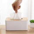 EDHITNR Wood Tissue Box Cover, Rectangular Bathroom Vanity Organizer ...
