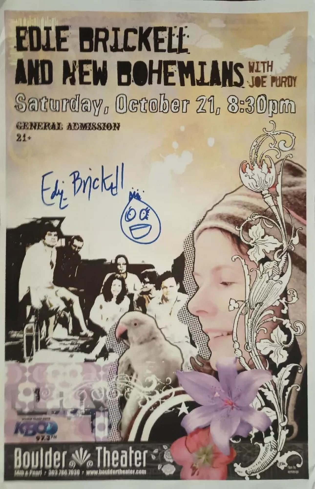 EDIE BRICKELL Poster 2006 Reproduction RP SIGNED CONCERT POSTER 24 x 36 ...