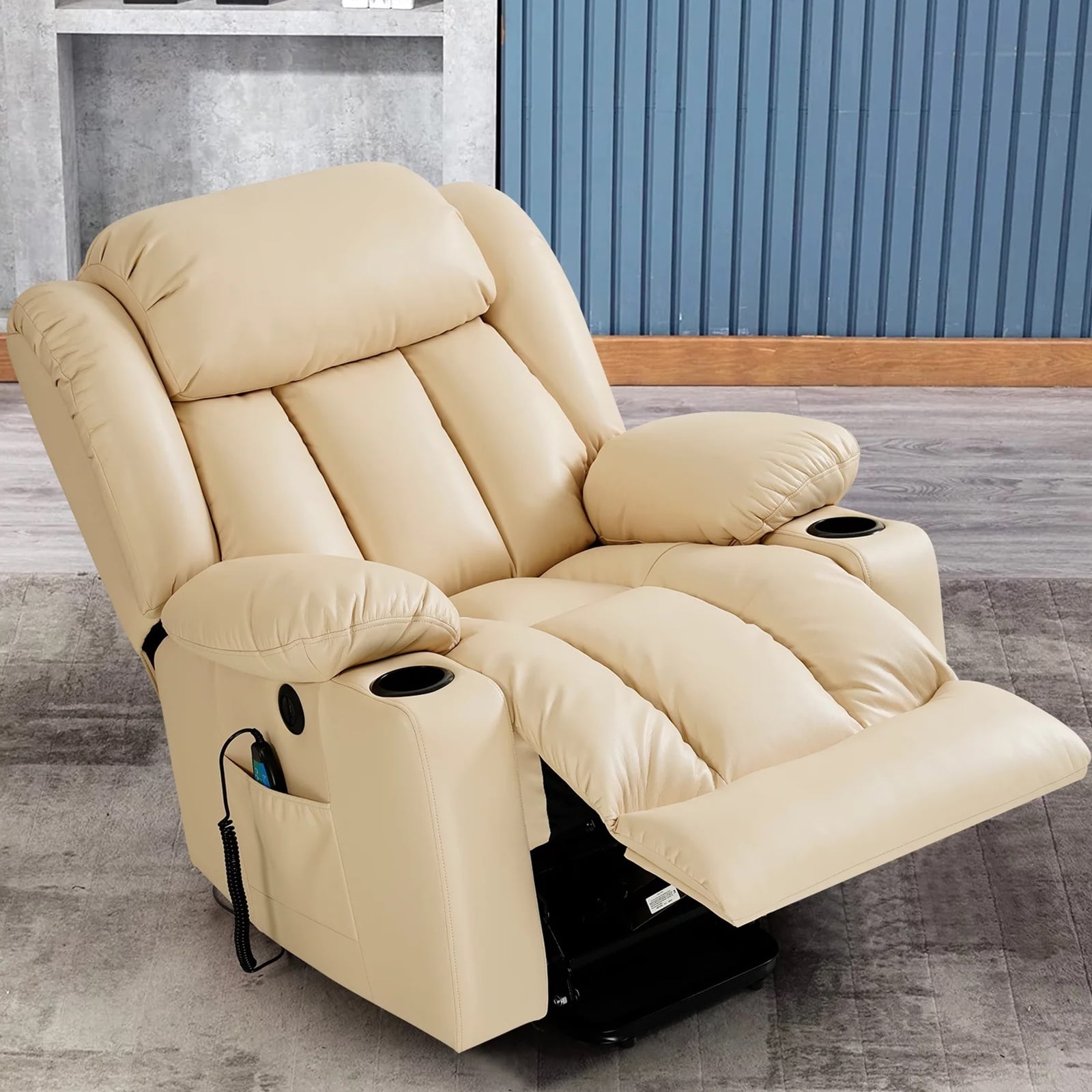 EDILLY Large Power Leather Lift Recliner Chair for Elderly and ...