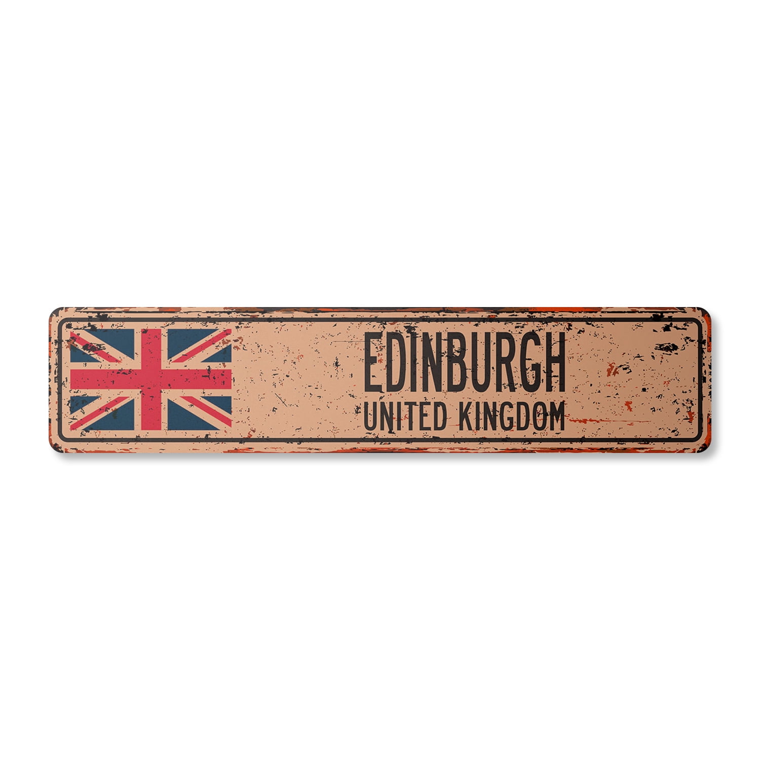 EDINBURGH UNITED KINGDOM Vintage Aluminum Street Sign British Britons ...