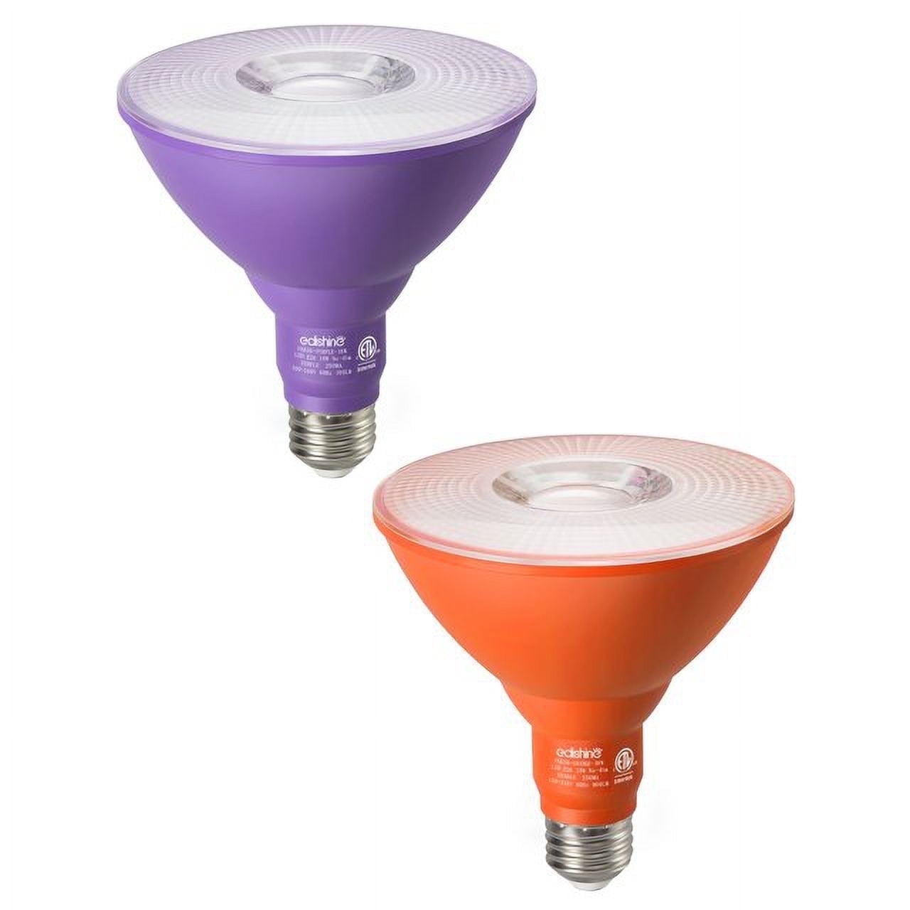 EDISHINE 2-Pack 18W Outdoor LED Flood Light Bulbs, E26 Base, Purple ...