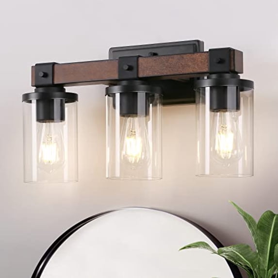 EDISHINE Farmhouse Vanity Lights for Bathroom, 3-Light Bathroom Vanity ...