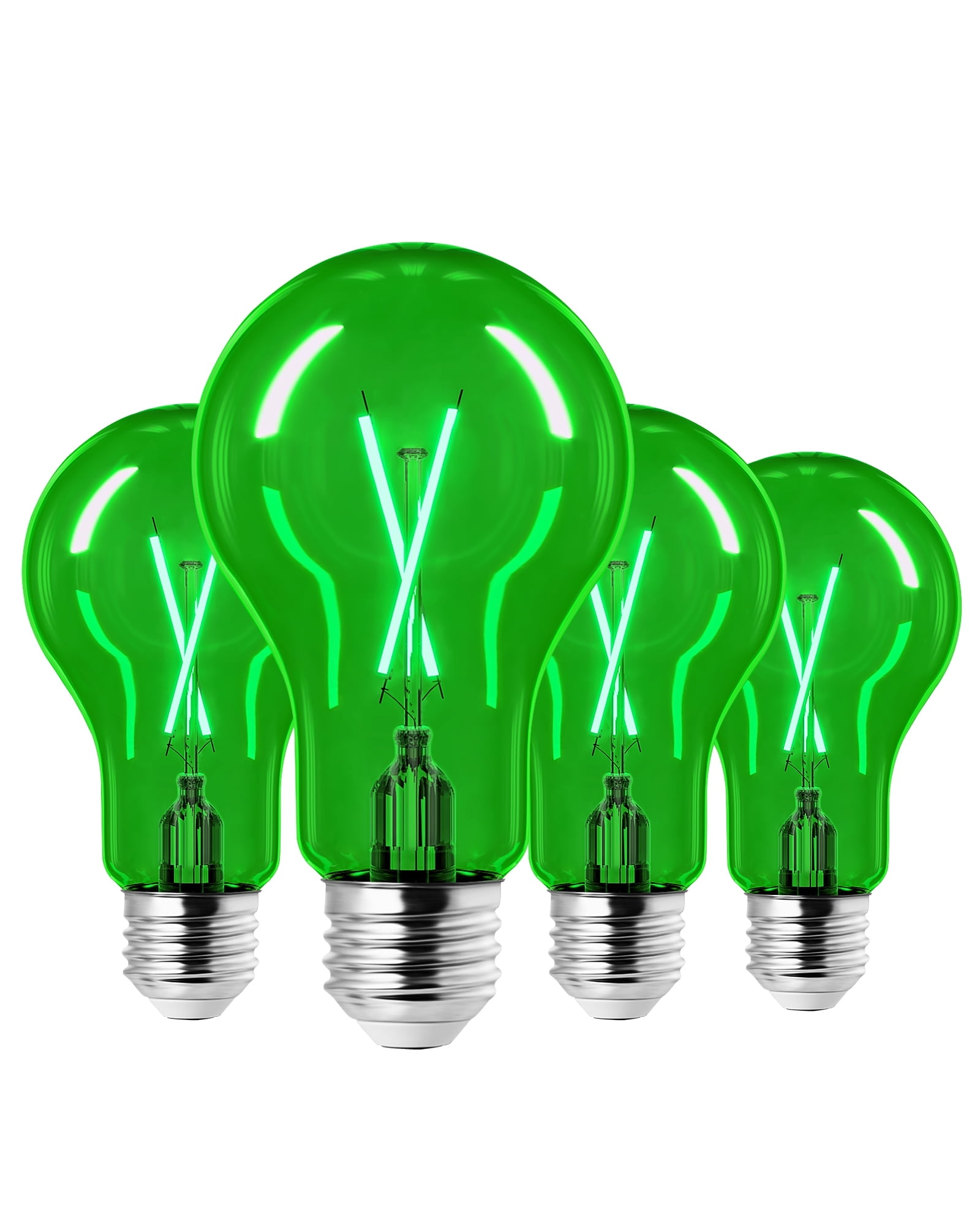 EDISHINE Dimmable 8W A19 Green LED Light Bulbs, Glass Edison E26 Base ...