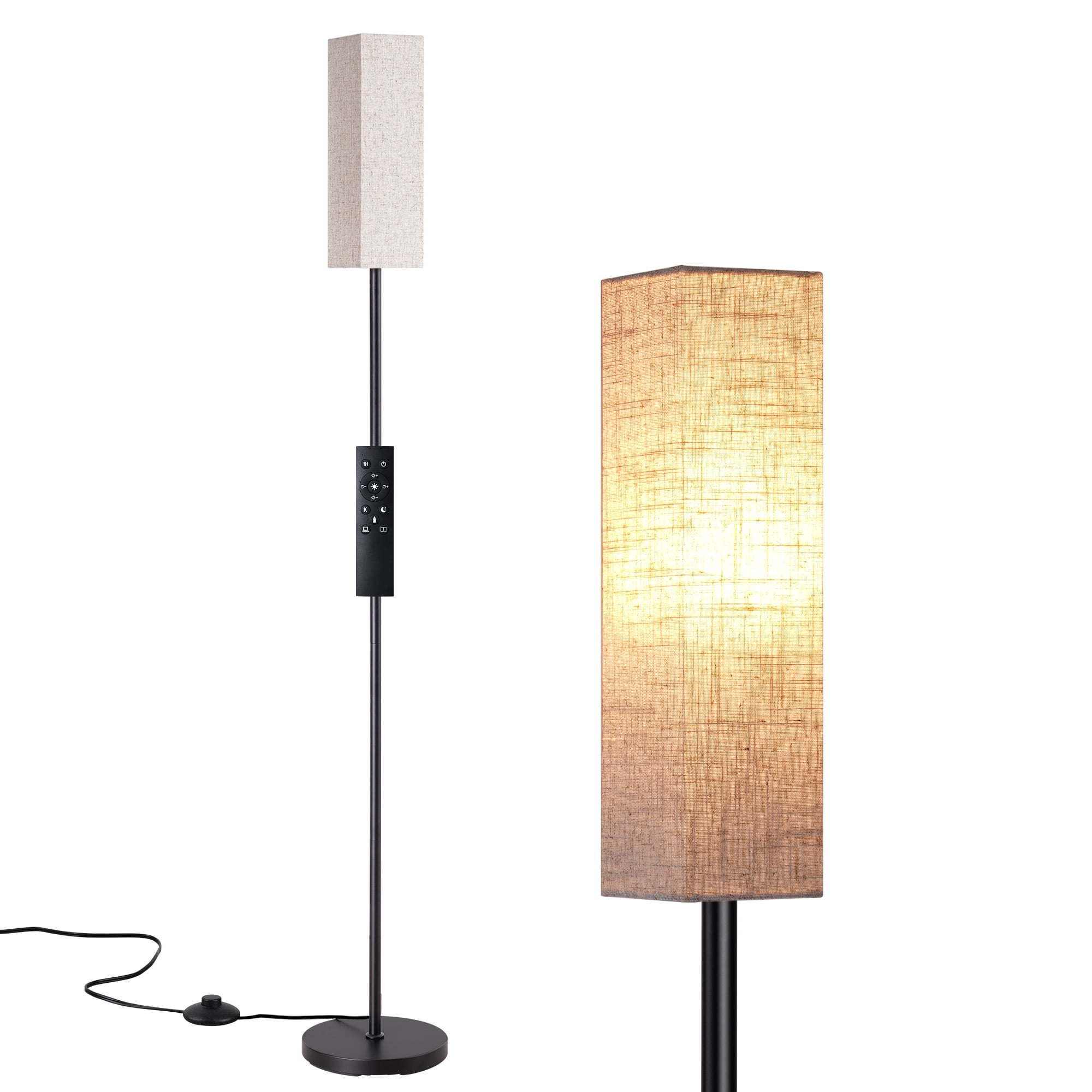 EDISHINE LED Floor Lamp with Remote Control for Living Room, Standing ...