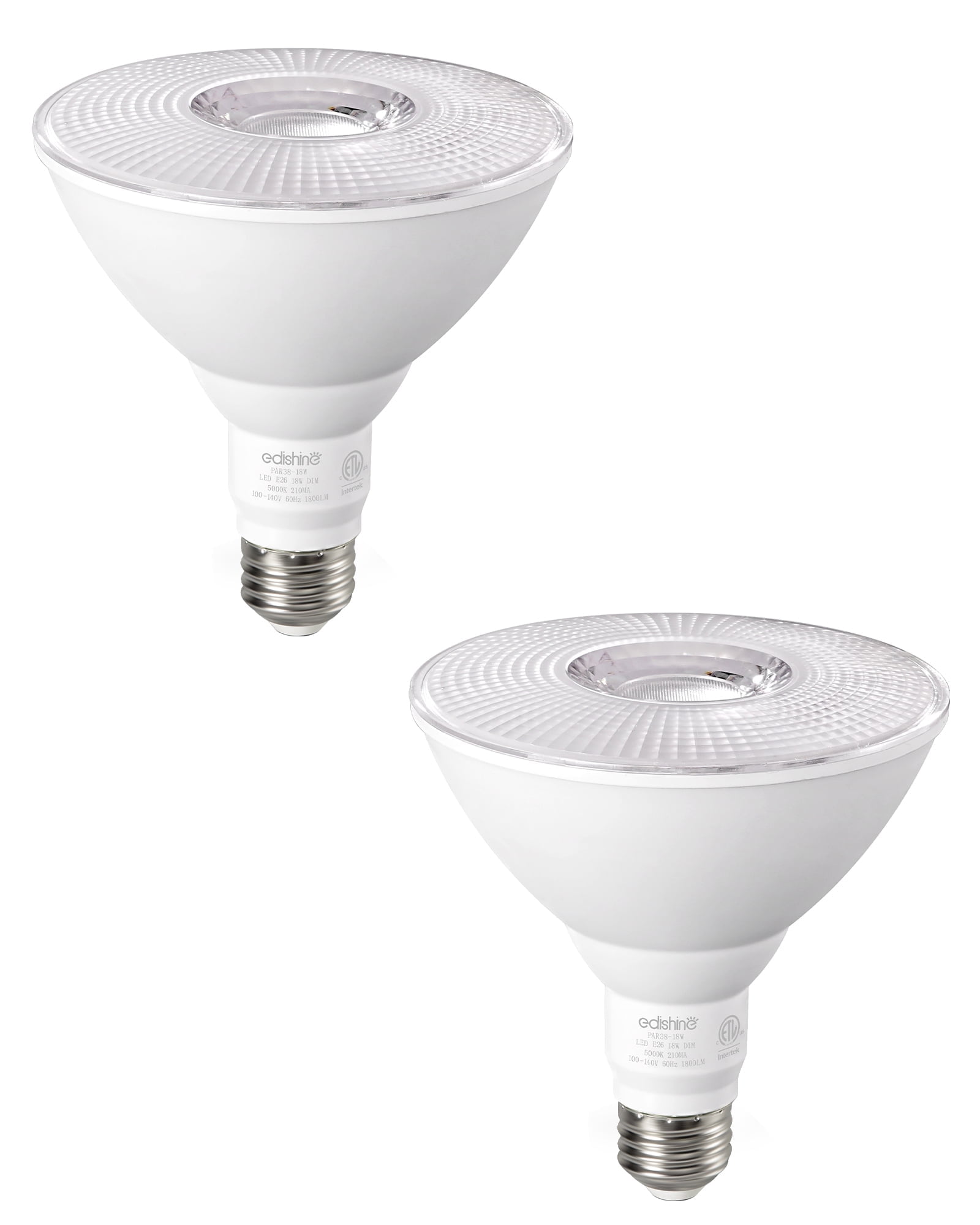 EDISHINE LED PAR38 Flood Light Outdoor Bulb 2 Pack, 18W (120W ...