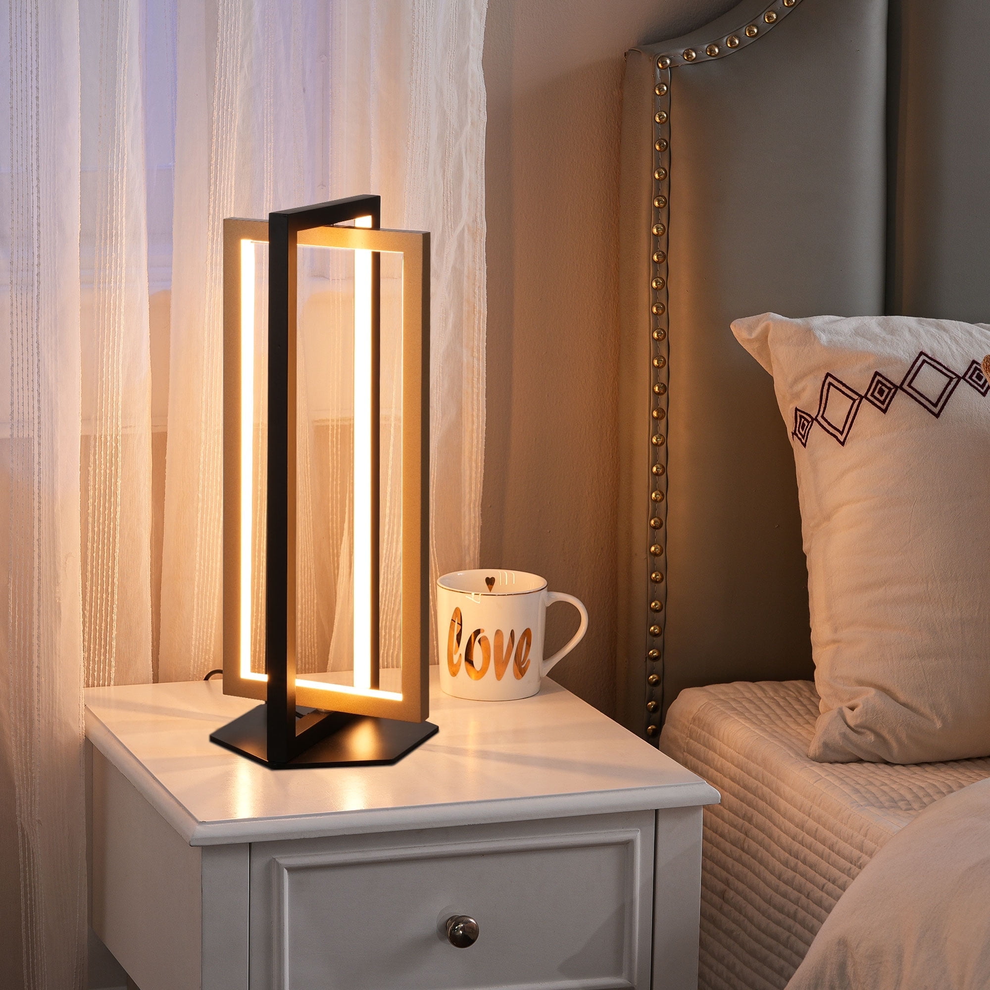 EDISHINE LED Nightstand Study Lamp, 3 Color Temperatures, Touch Control ...