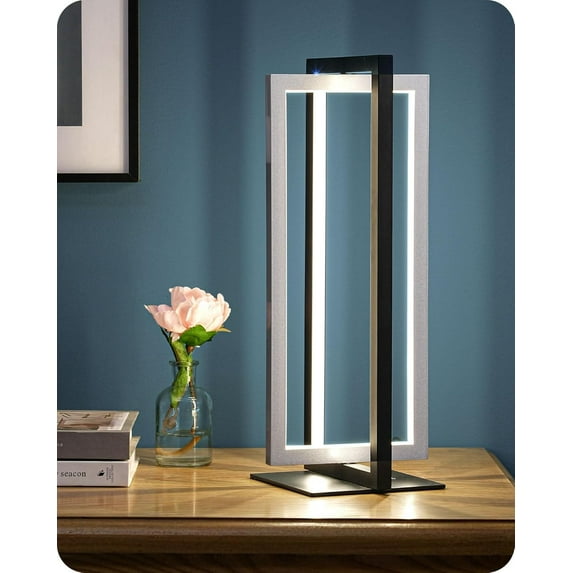 EDISHINE Modern LED Table Lamp, 750LM Stepless Dimmable Bedside Lamp, 3 ...