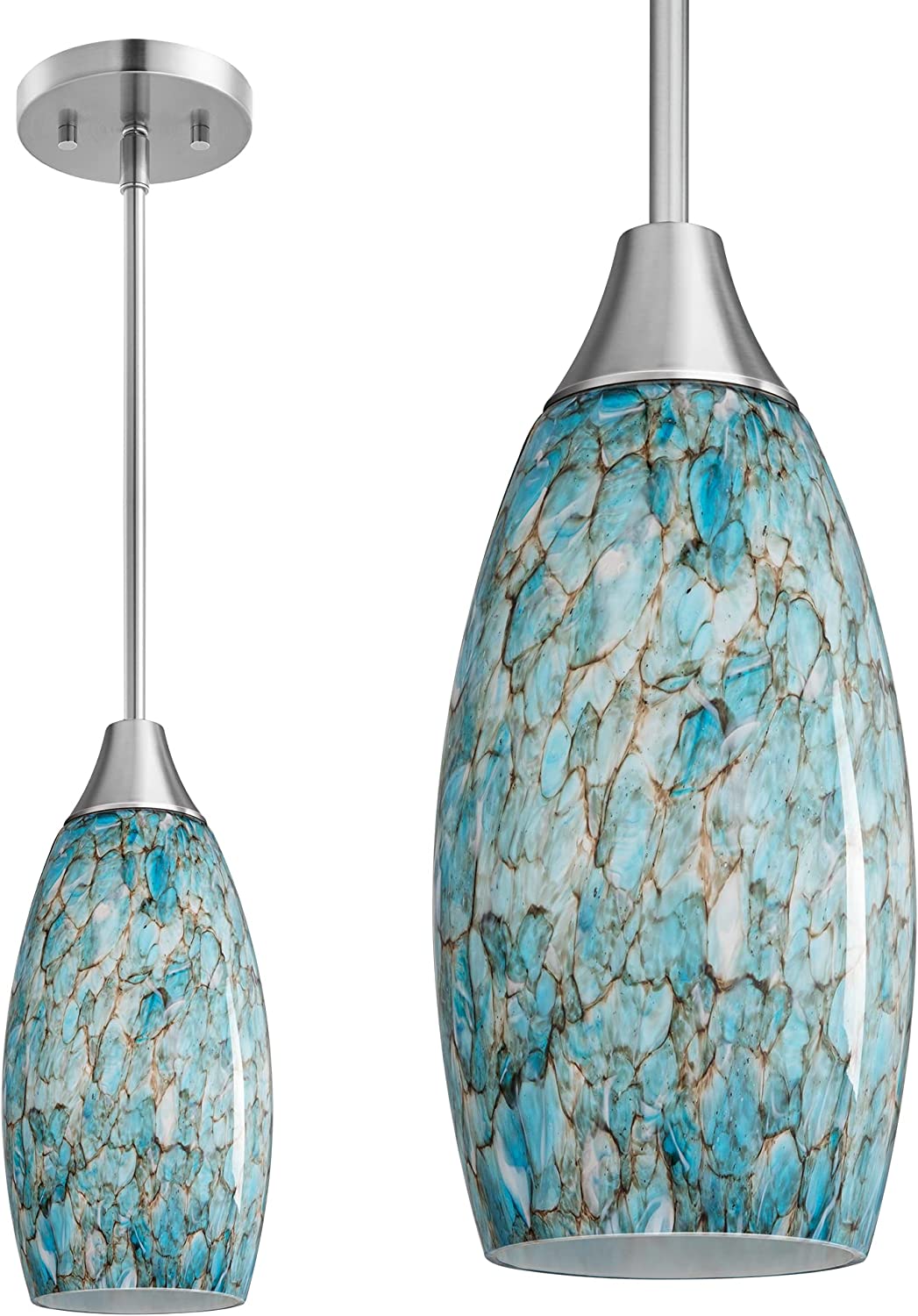 Bieye L10294 18-inches Rose Tiffany Style Stained Glass Ceiling Pendant ...