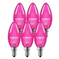EDISHINE Pink LED Light Bulb, 5W (60W Equivalent), E12 Base Light Bulb for Party, Holiday, Porch ...