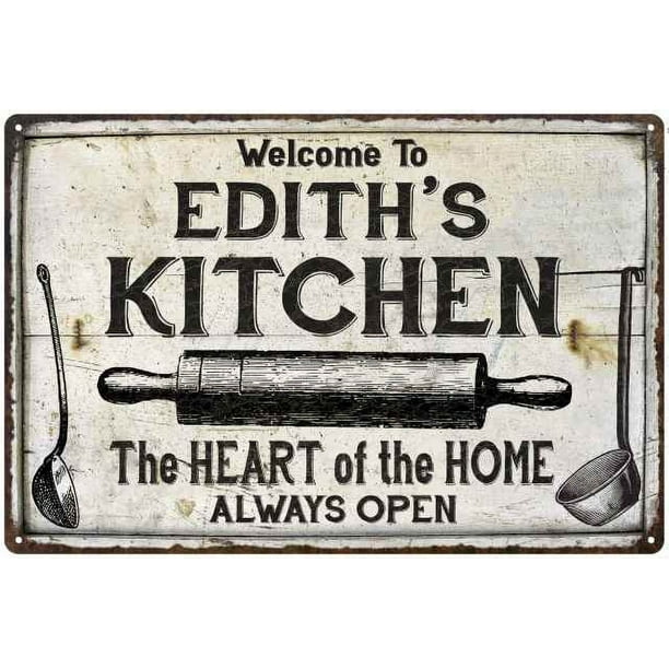 EDITH'S Kitchen Farmhouse Sign 16 x 24 Matte Finish Metal 116240033120 ...