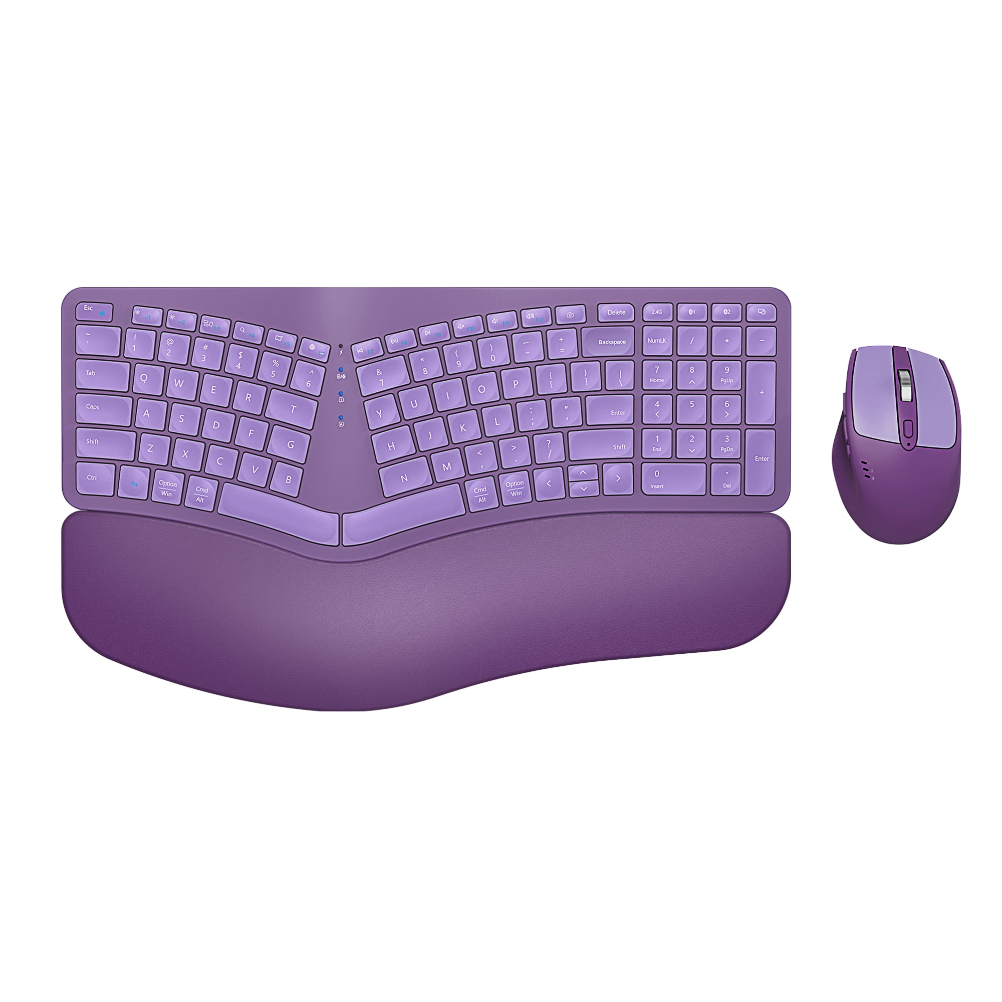 EDJO Ergonomic Wireless Keyboard and Mouse Combo, Bluetooth/2.4G Dual ...