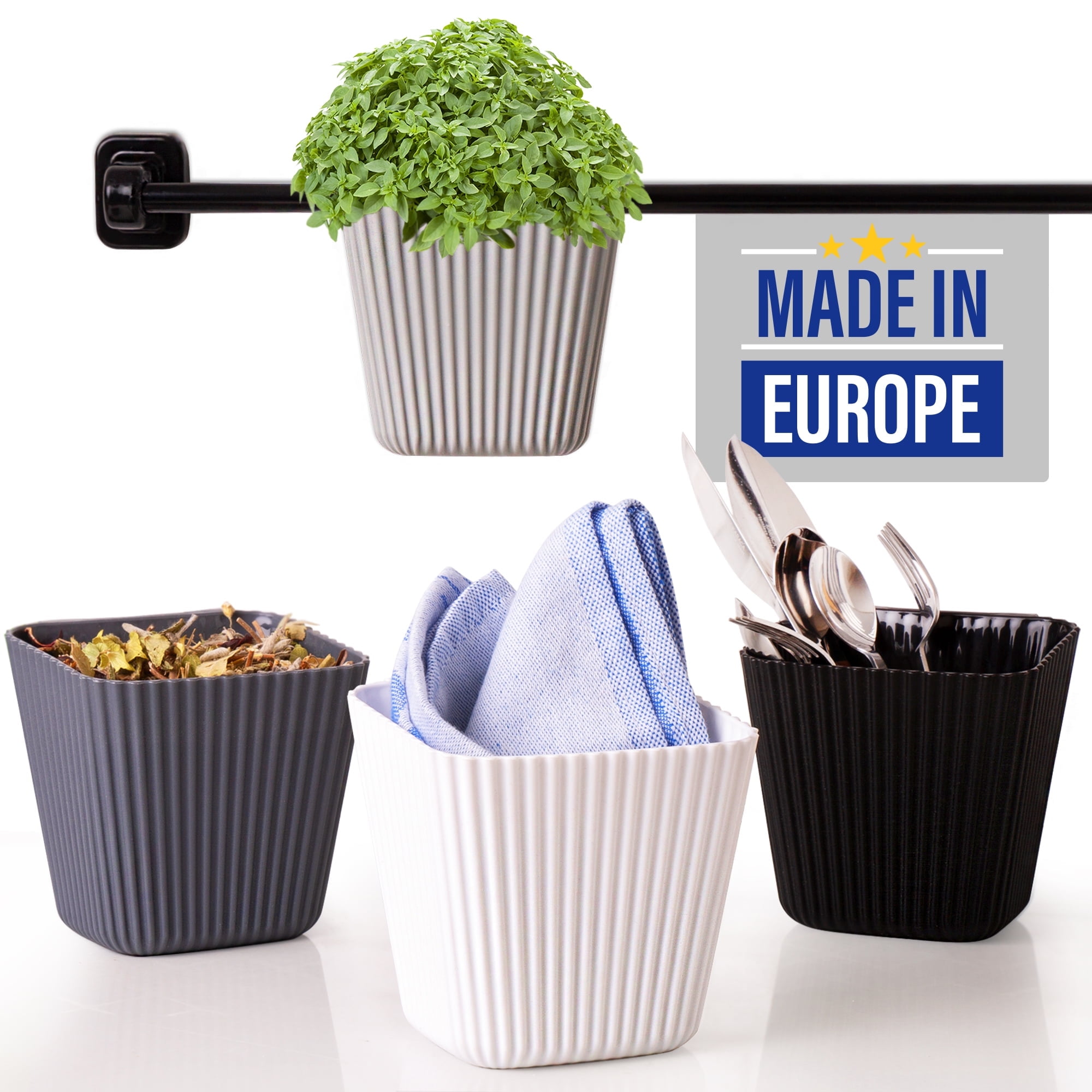 EDNA HOME Hanging Baskets For Organizing, Plastic Hanging Cup Holders ...