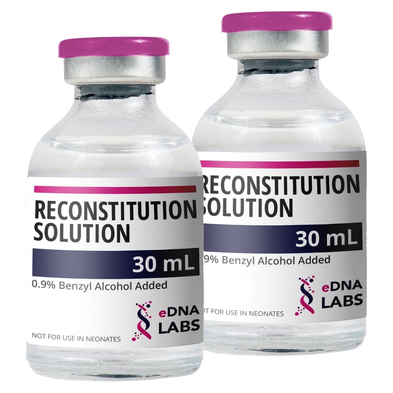 EDNA Labs Reconstitution Solution, 30 ml Clear Glass Vials, 2-Pack ...