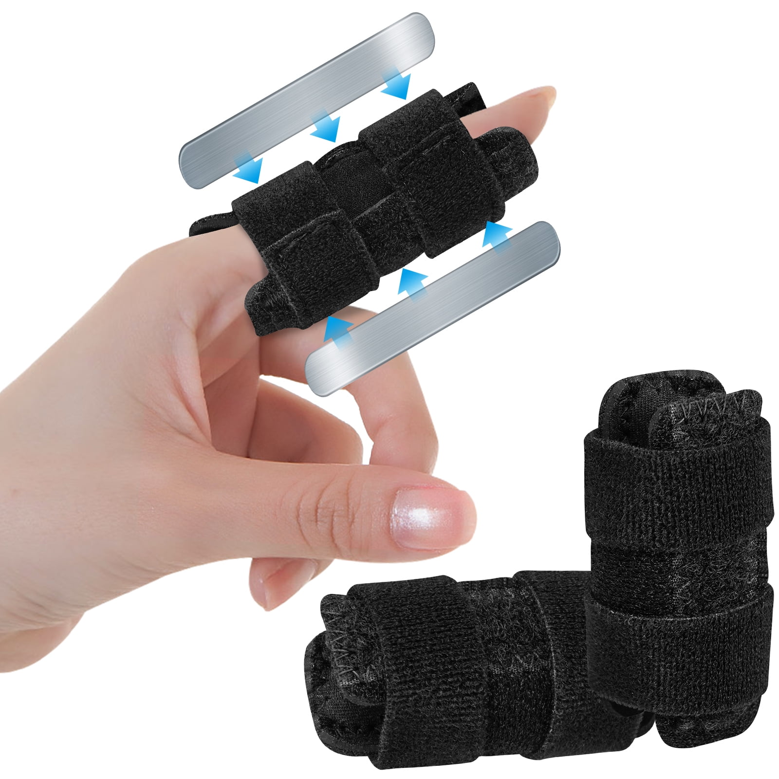 EDNYZAKRN 2Pcs Finger splints with 2 Metal Bar, Finger Brace for ...