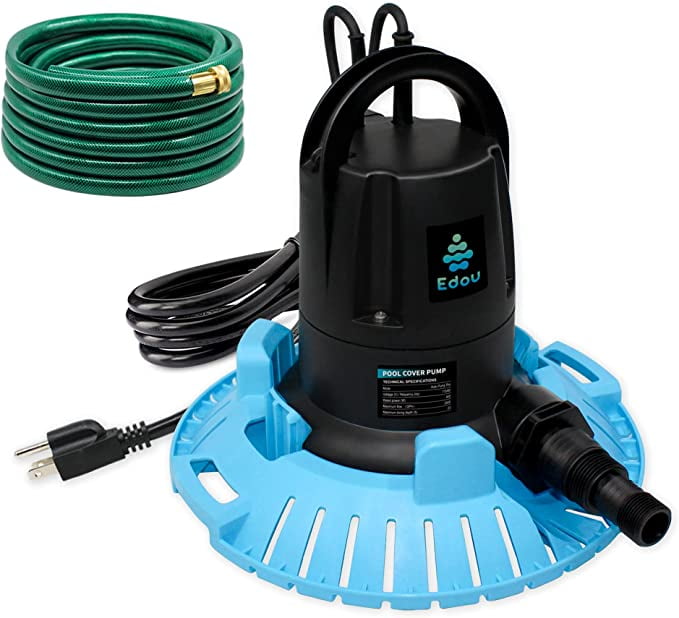 EDOU 2500 GPH 1/2 HP Automatic Pool Cover Pump with 25 Ft Hose ...