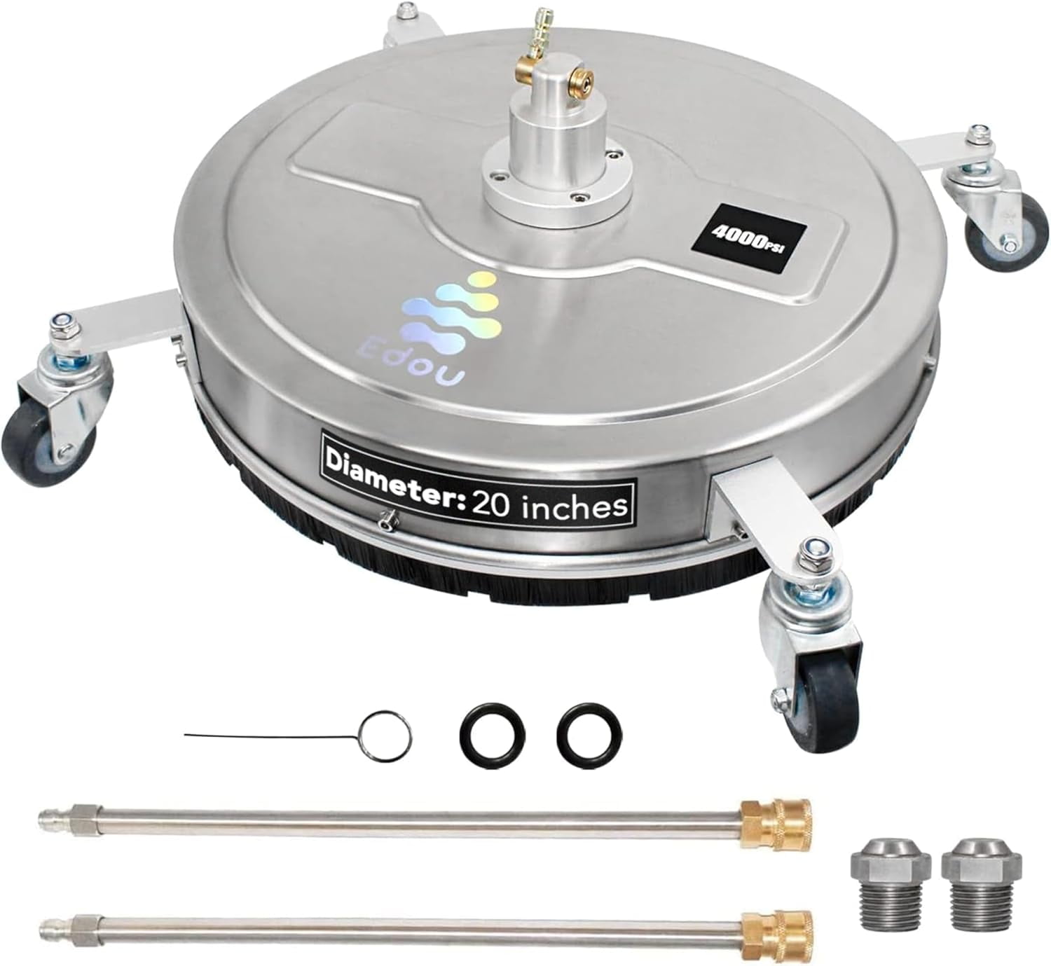 EDOU Pressure Washer Surface Cleaner - 20-Inch Stainless Steel Cleaner ...