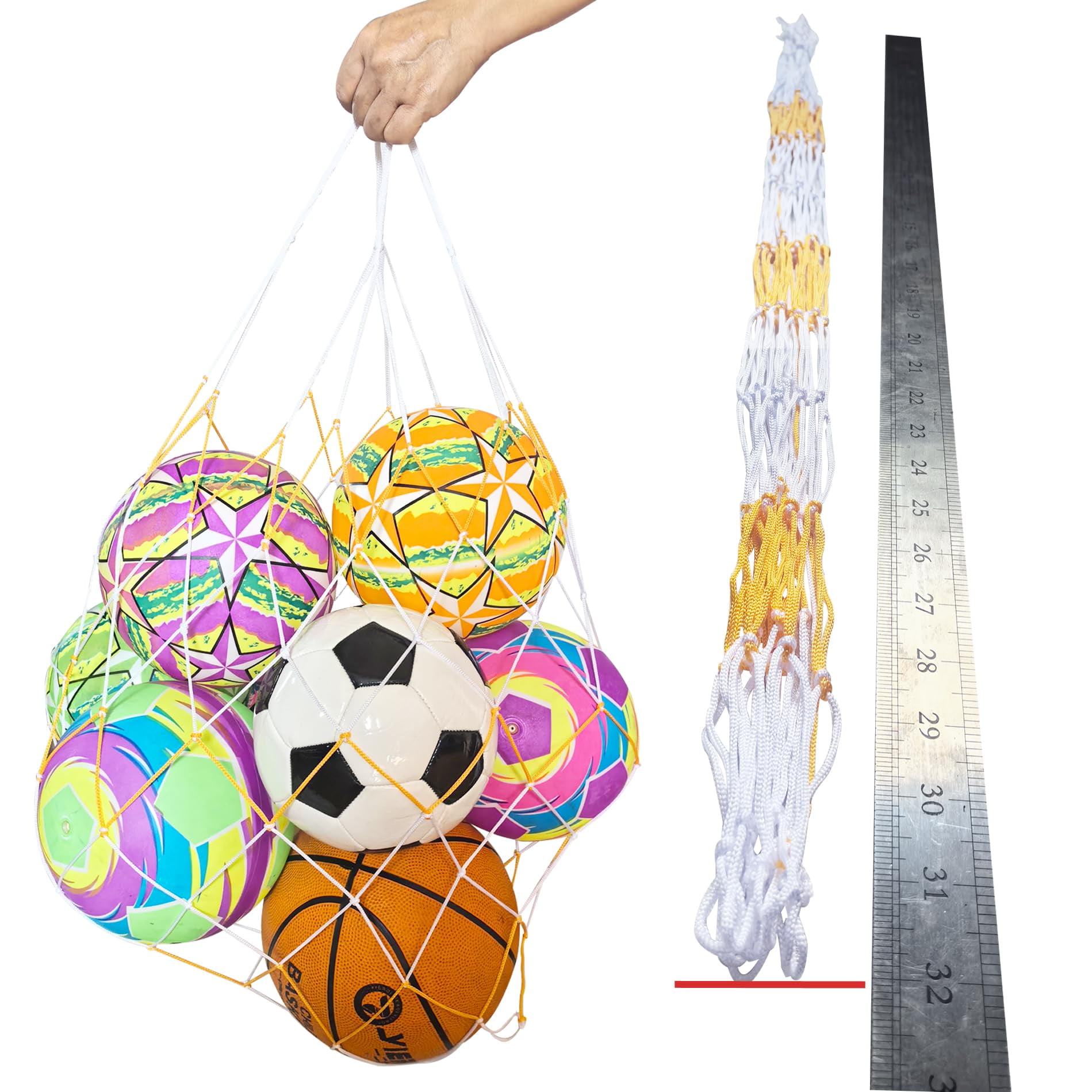 EDRLAITY Extra Large Ball Storage Mesh Bag Net for Kids Sports ...