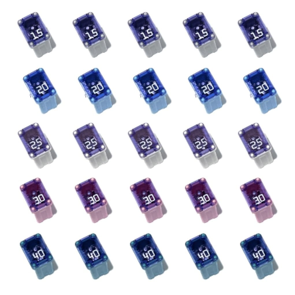 EDS 25 Pack Micro Cartridge Auto Fuses, FMM/MCASE Fuse Kit, 5 Each ...