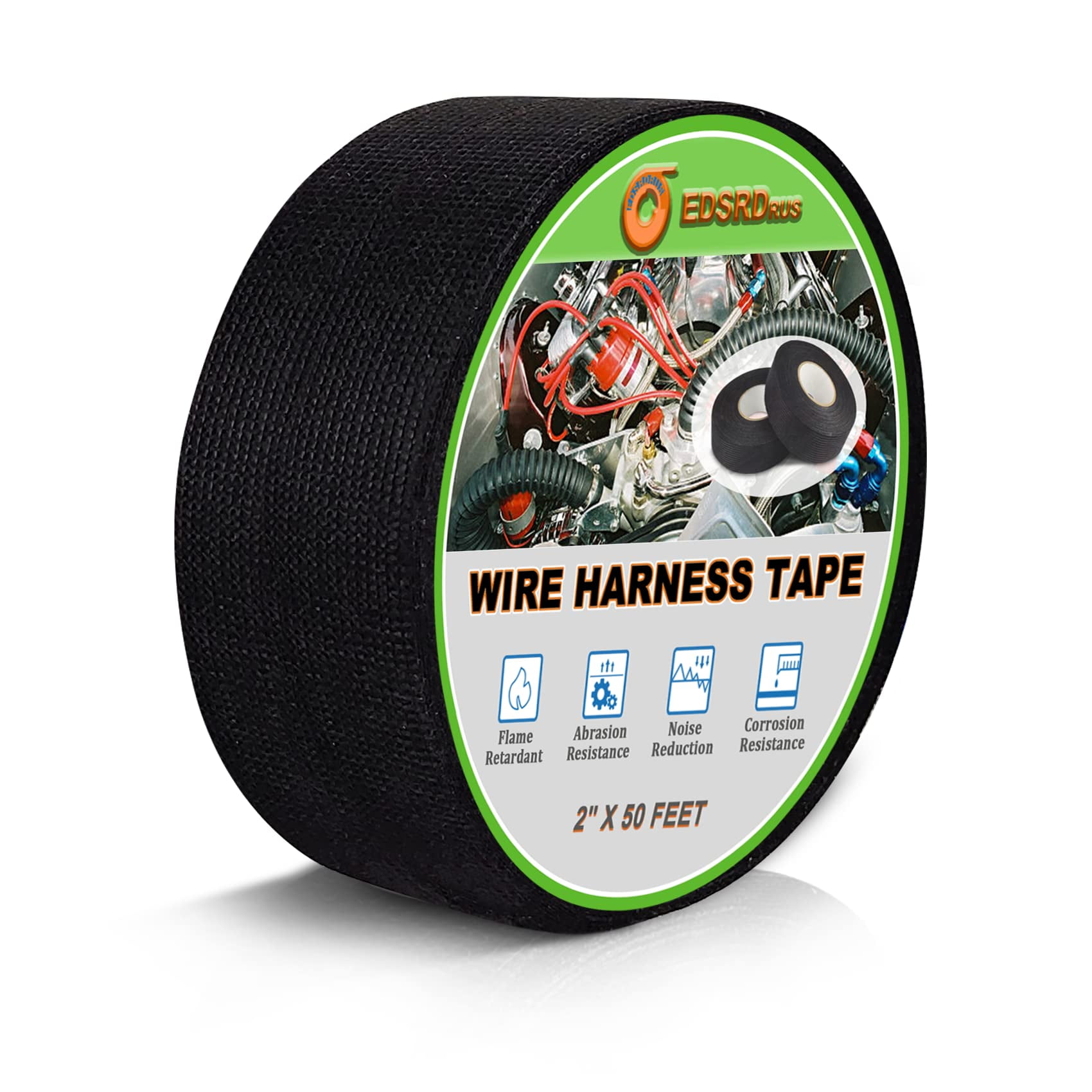 EDSRDRUS Automotive Harness Cloth Tape 2in x 50ft High Temp Wire ...