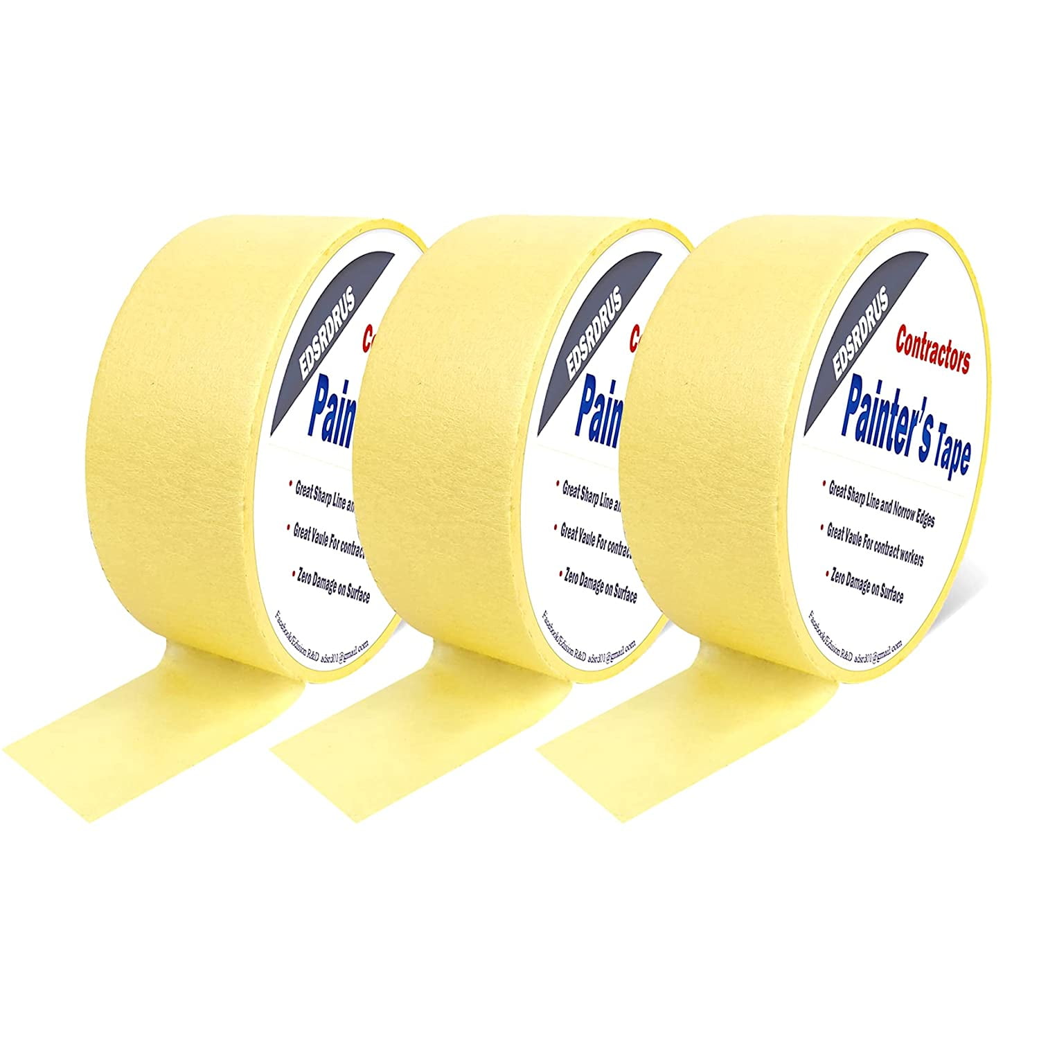 EDSRDRUS General Purpose Painters Tape 1.9 inch x 60 Yards, 3 Rolls ...