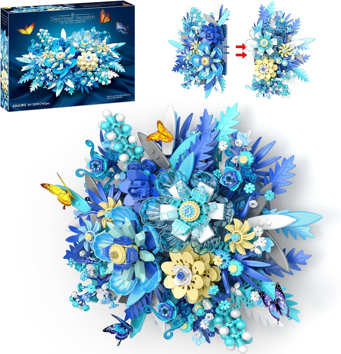 EDUCIRO Floral Decor Dried Flower Building Set (917 PCS) Compatible ...