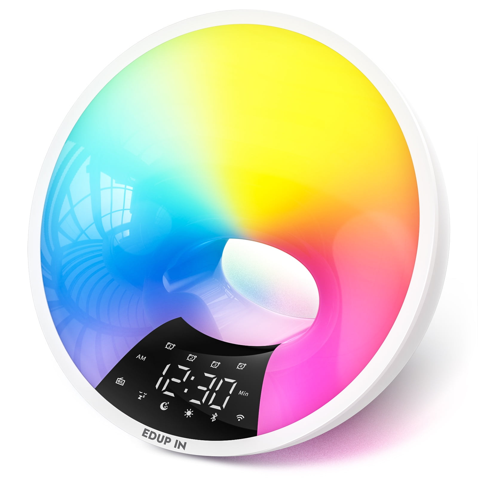 EDUP Sunrise Alarm Clock Wake Up Light Rotating lights APP/Voice ...