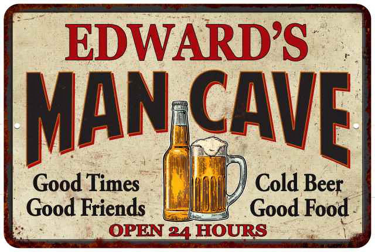 EDWARD'S Man Cave Gift Metal Sign Wall Decor Gift 12x18 112180011022 ...