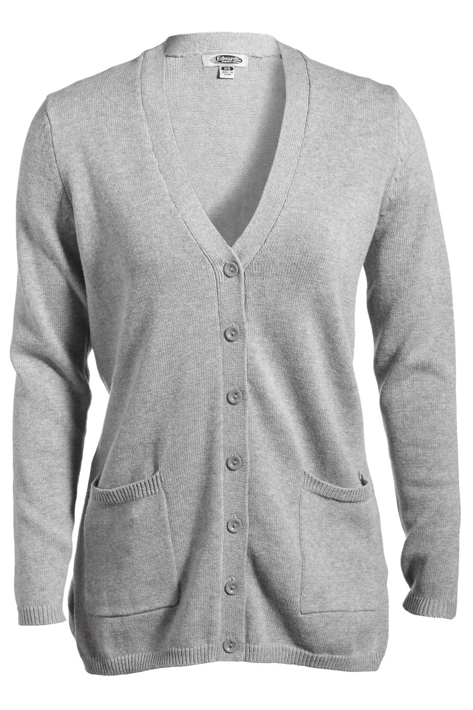 EDWARDS Women's' V-NECK LONG CARDIGAN SWEATER--119,119,GREY HEATHER,M ...