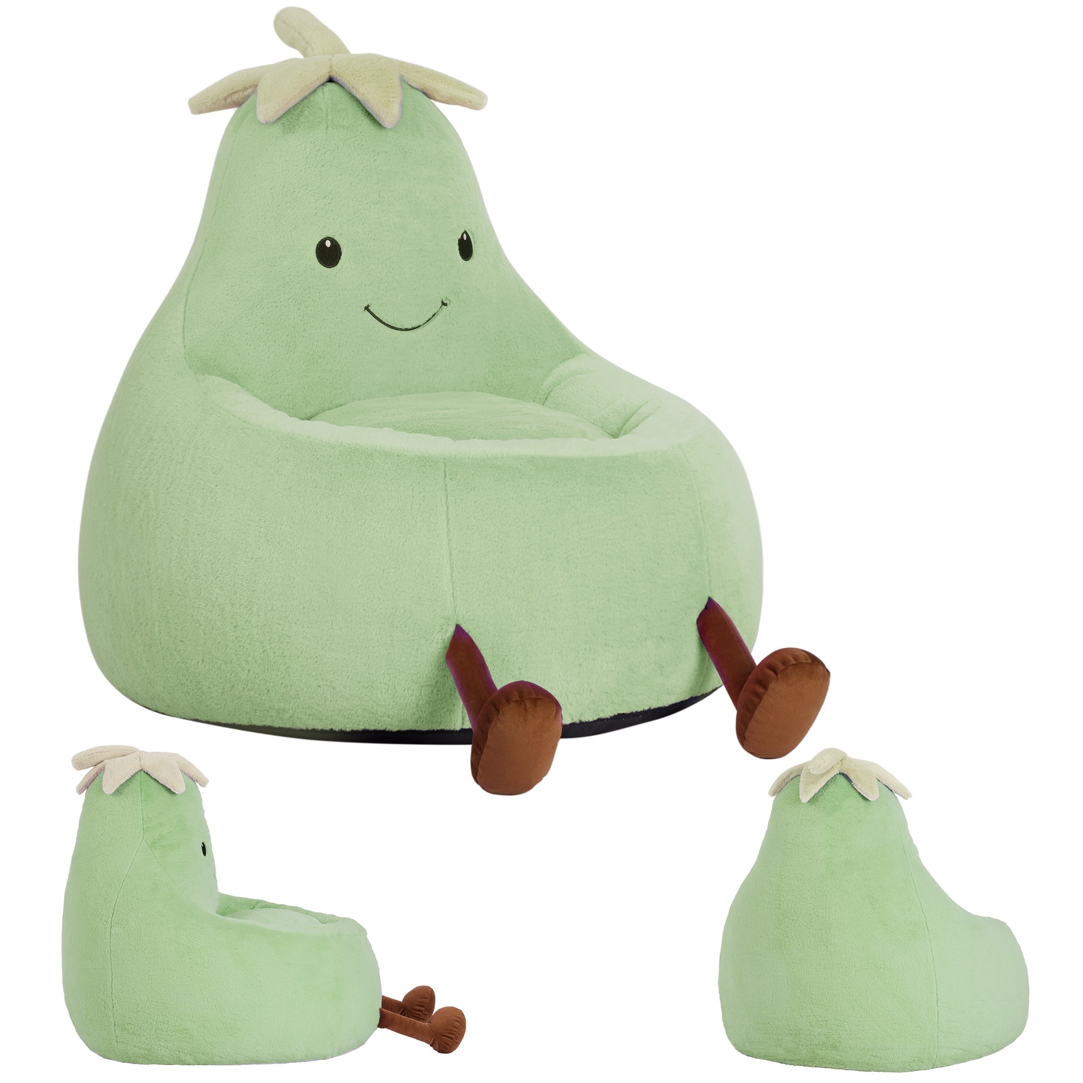 edx Bean Bag Chair for Kids, Soft Faux Rabbit Fur Fabric, Removable ...