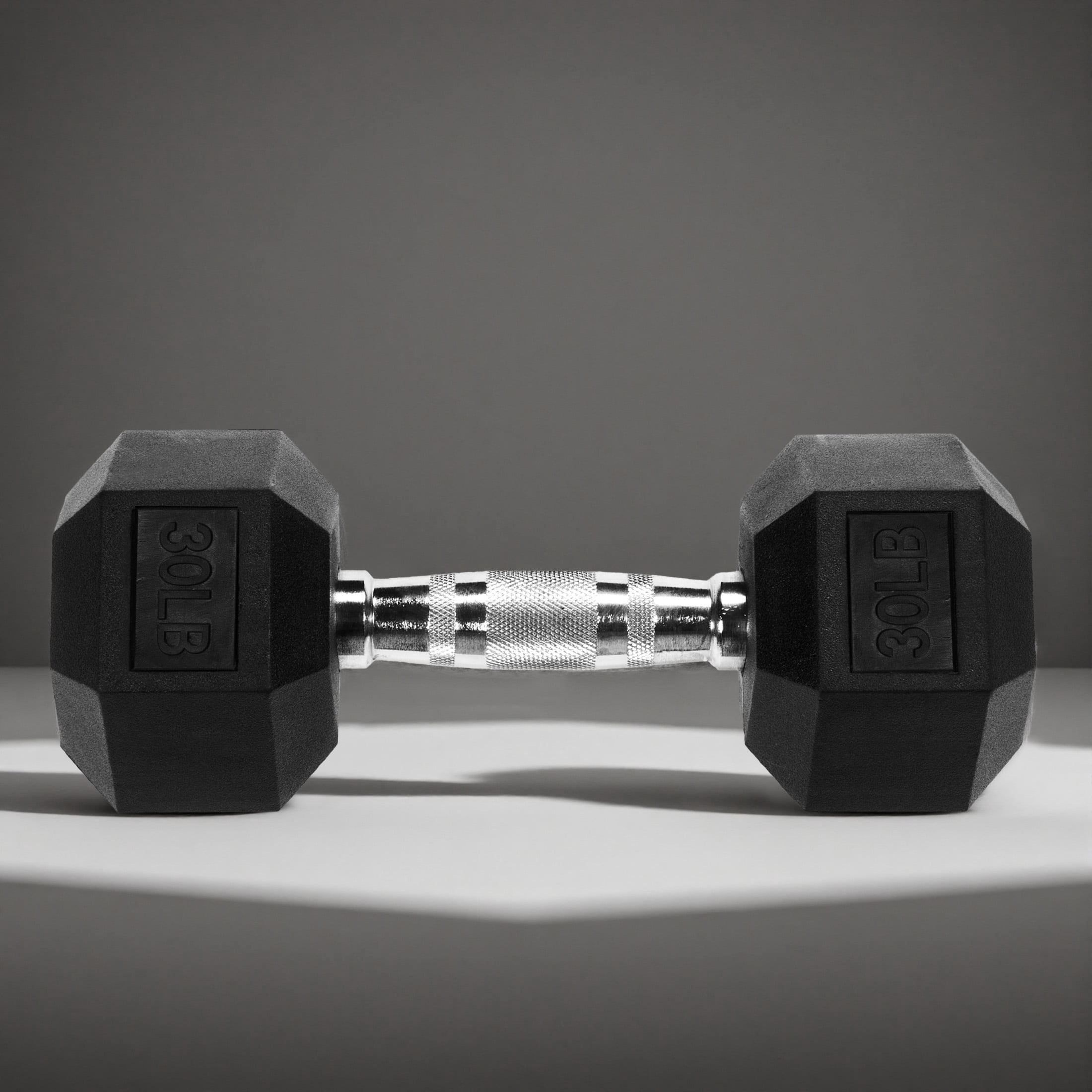 EDX 30 LB Rubber Hex Dumbbell – Anti-Roll Grip for Strength Training ...