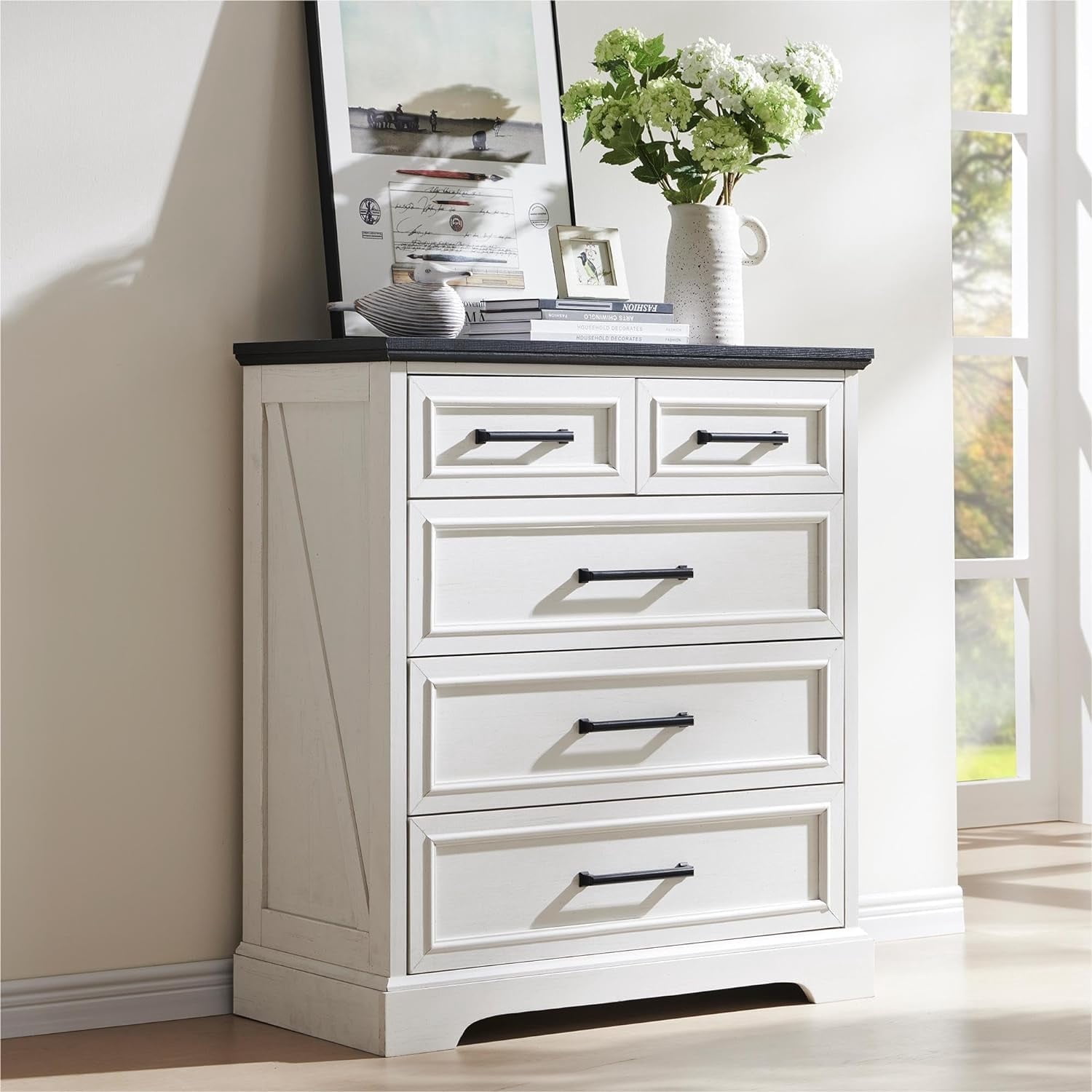 EDX 36" Farmhouse 5-Drawer Dressers for Bedroom and Living Room Storage ...