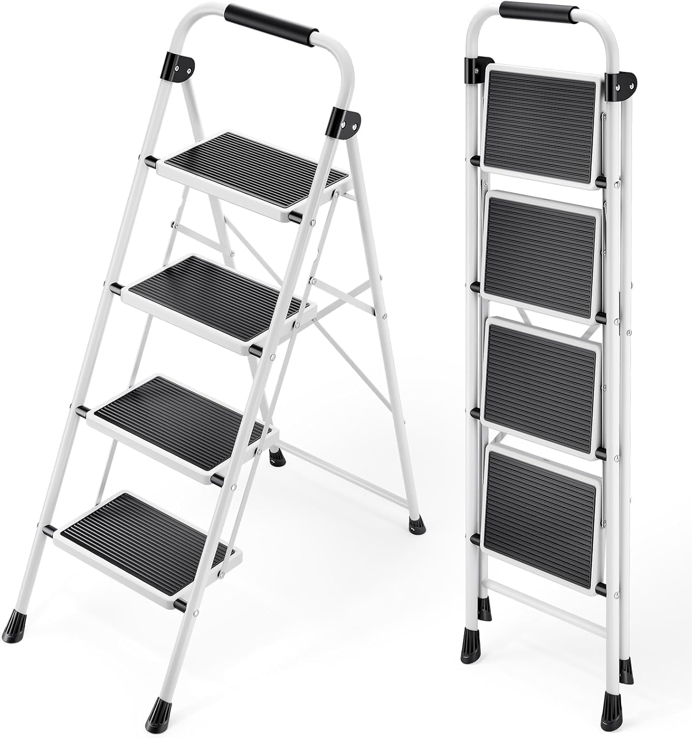 edx 4-Step Folding Step Stool for Adults - 330 Lbs Capacity, Sturdy ...