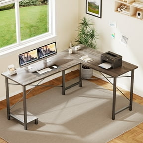Mainstays 47" Computer Desk with Storage Shelves, Walnut Finish ...