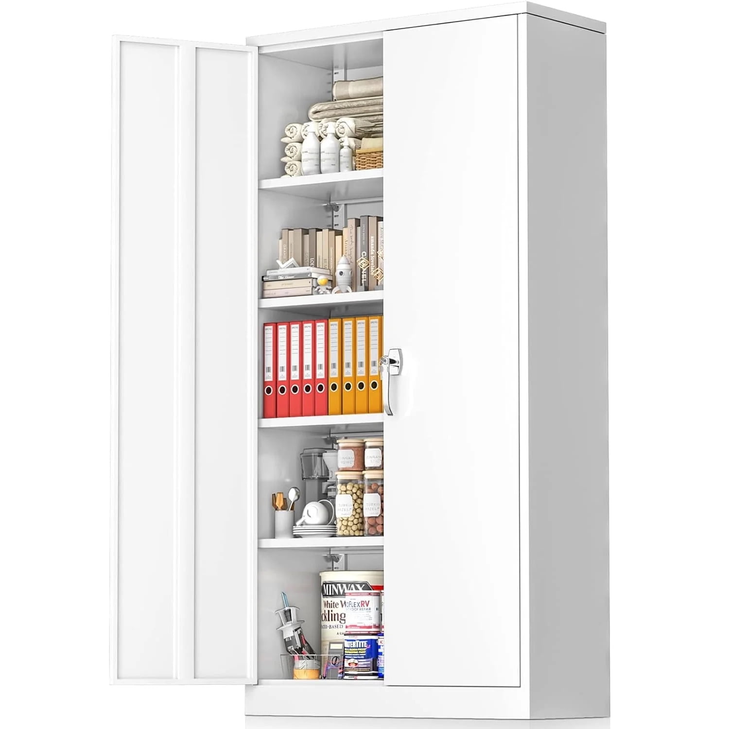 EDX 71" Metal Garage Storage Cabinet - Secure, Adjustable Shelves ...