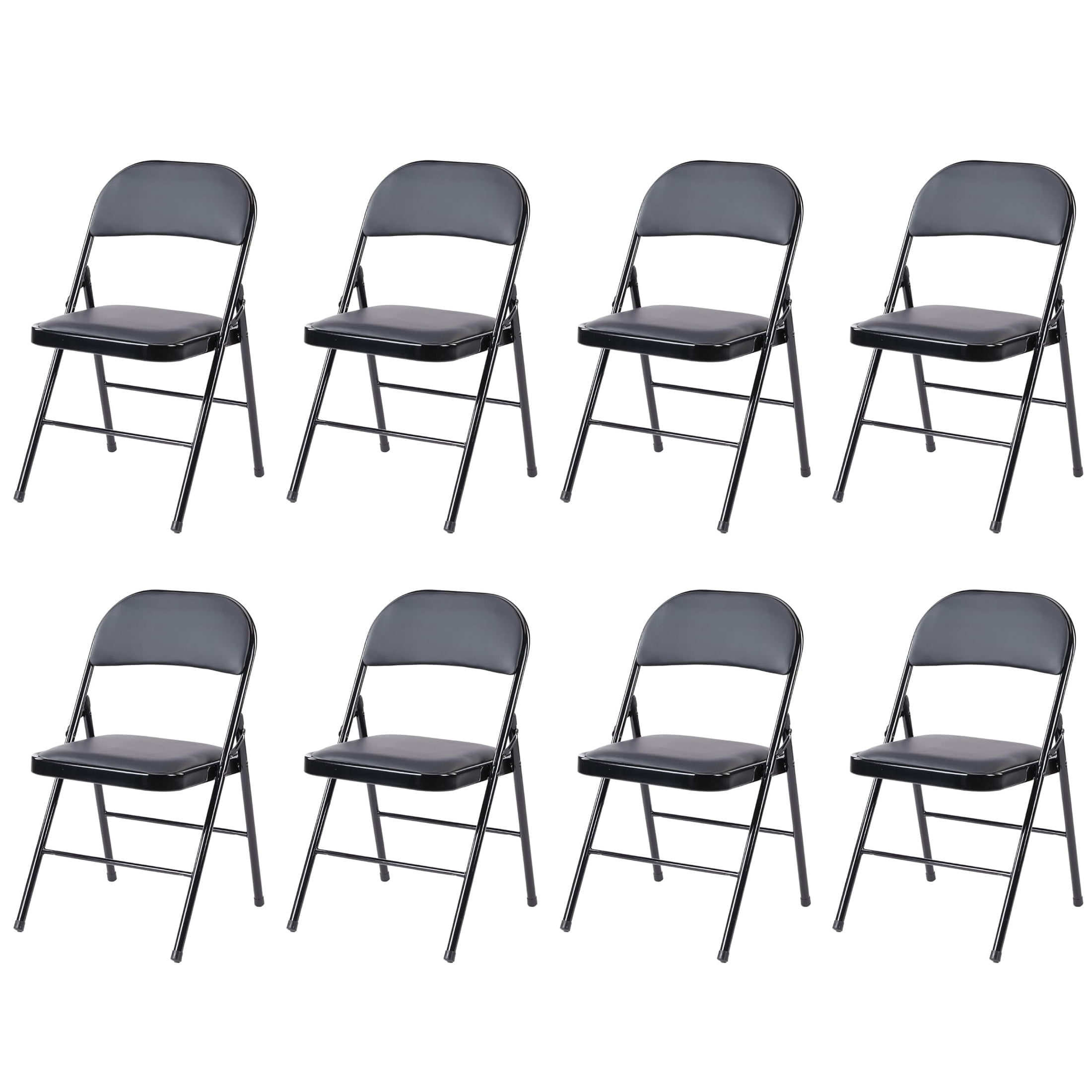 EDX 8 Pack Folding Chair with Sturdy Metal Frame, High-Density Padding ...
