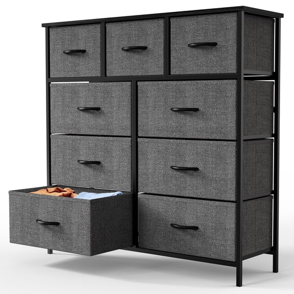 7 Drawers Dresser for Bedroom, Large Fabric Storage Tower with Wood Top ...