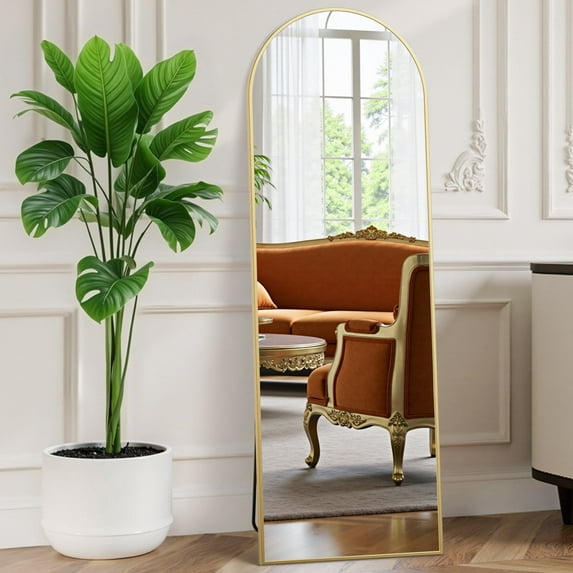EDX Arched Full Length Mirror 59"x16", Gold, Free Standing, Wall Mounted, Leaning - Walmart.com