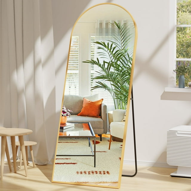 "EDX Gold Full Length Mirror 71""x30"", Wall Mounted/Free Standing ...