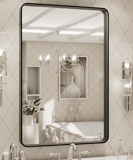 EDX Bathroom Mirror 22"x 30" Wall Mirror with Rectangular Metal Frame ...