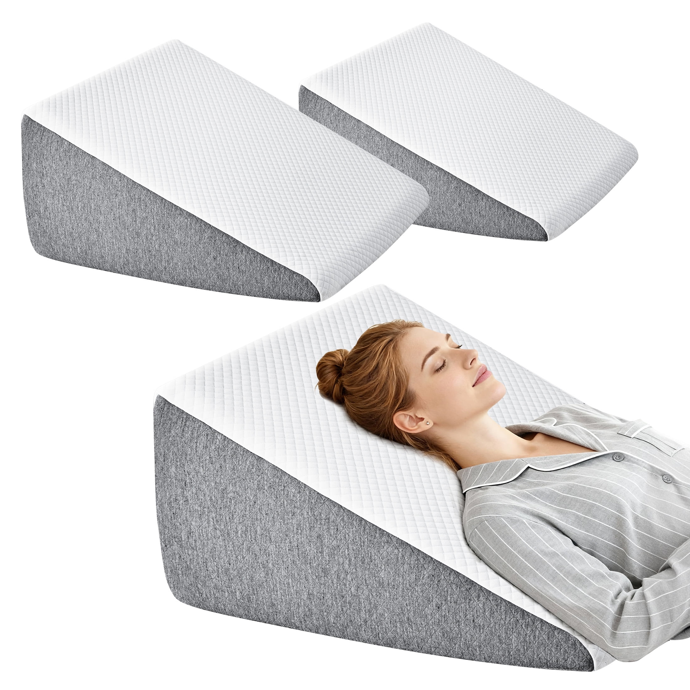EDX Bed Wedge Pillow, Foam Bed Pillow with Washable Cover for Sleep ...