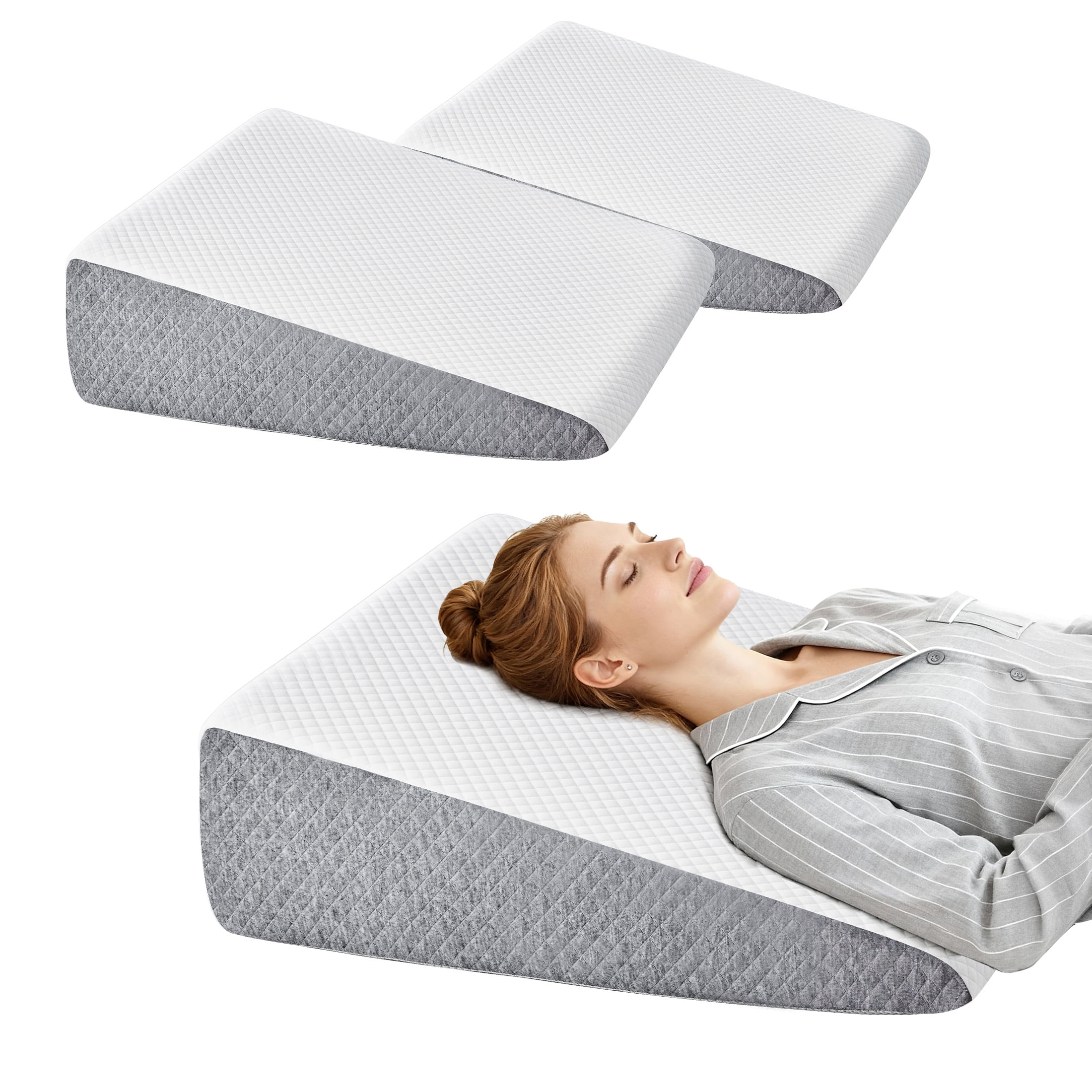 EDX Bed Wedge Pillow, Foam Bed Pillow with Washable Cover for Sleep ...